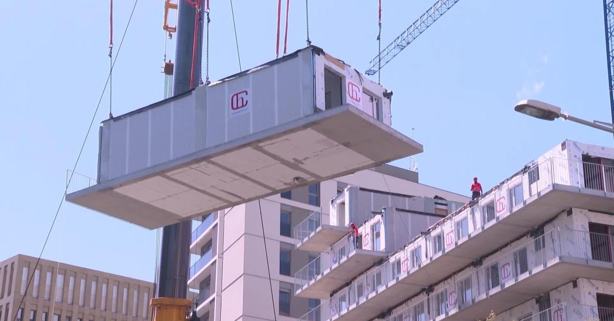Solo 9 días para levantar el edificio modular más alto de España